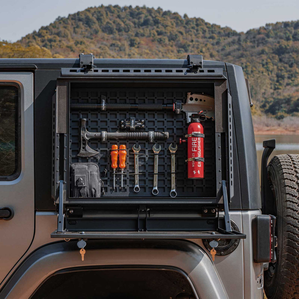 TACMOLLE Rear Side Window Storage Box for Jeep Wrangler JK 2007-2018