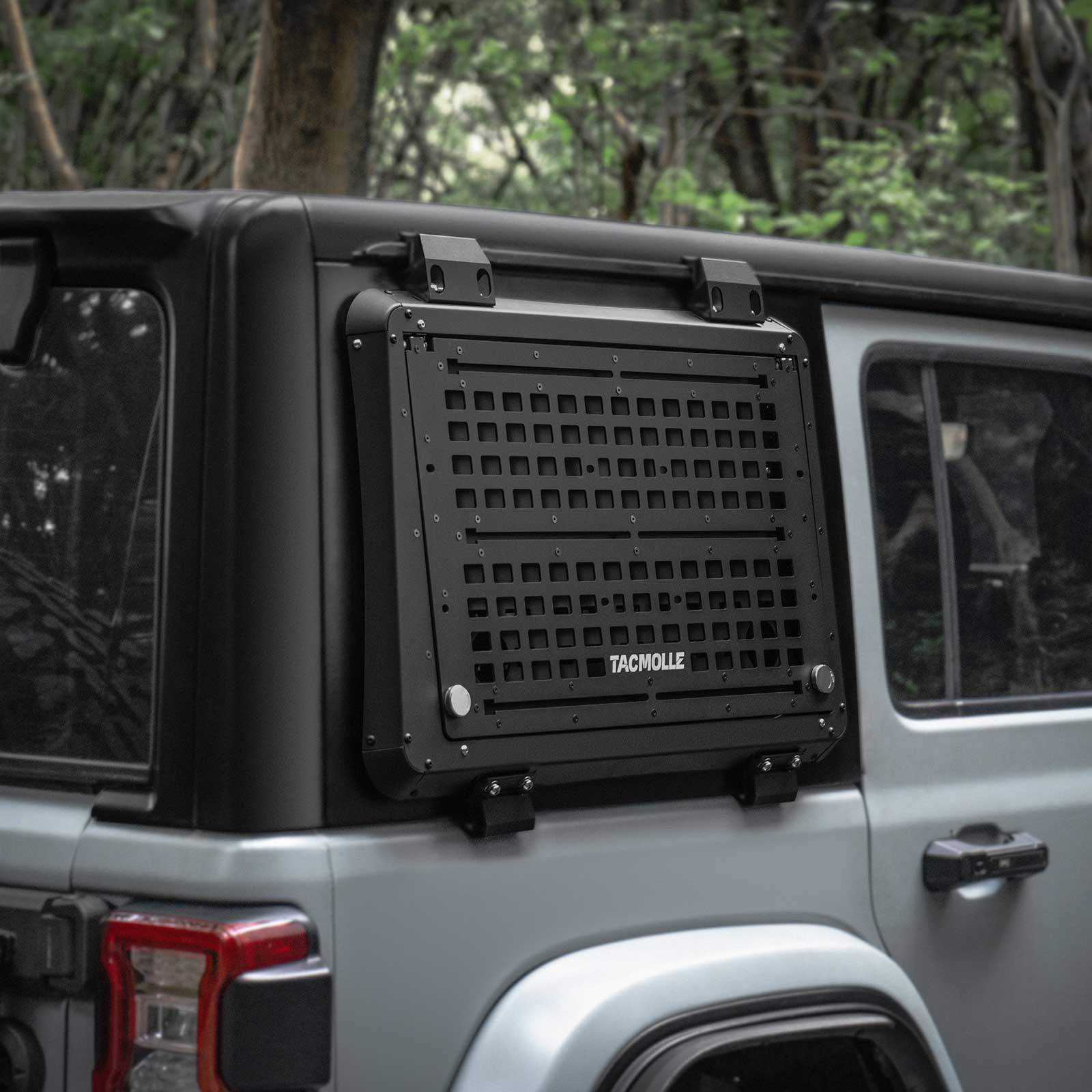 TACMOLLE Rear Side Window Storage Panel for Jeep Wrangler JL 2018-2025