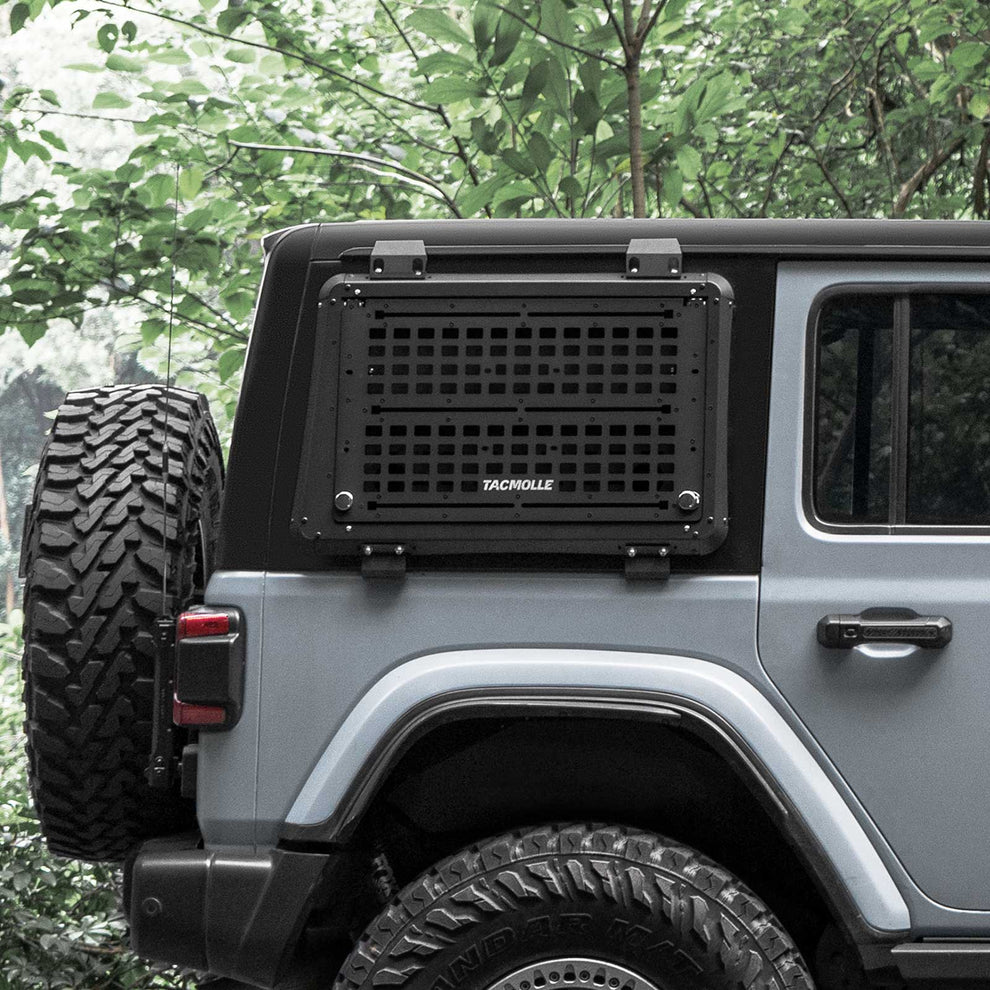 TACMOLLE Rear Side Window Storage Panel for Jeep Wrangler JL 2018-2025