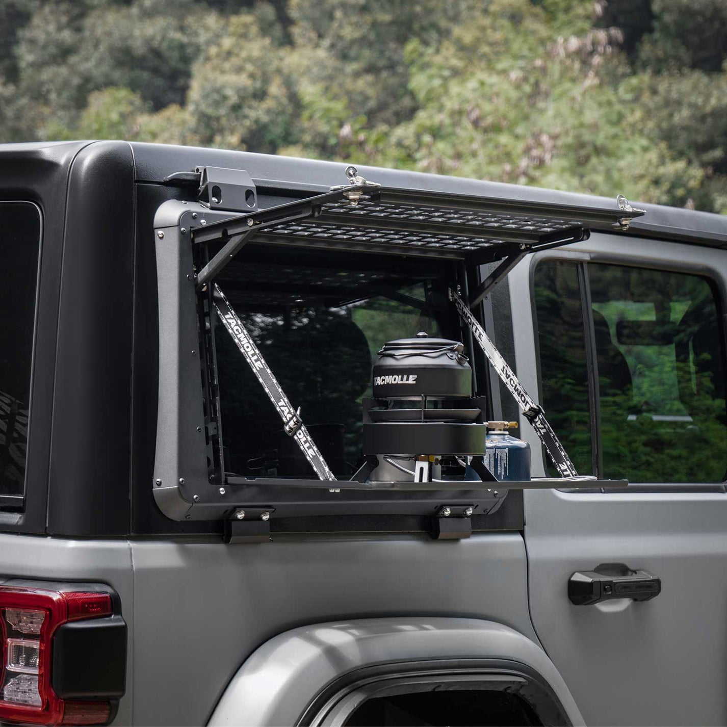 TACMOLLE Rear Side Window Storage Panel for Jeep Wrangler JL 2018-2025