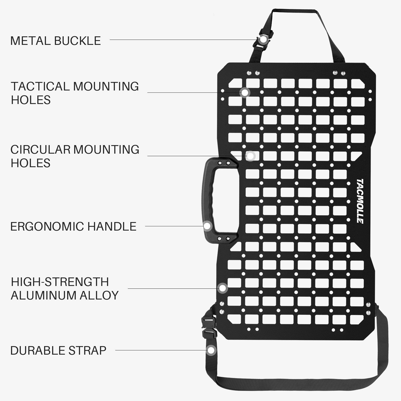 TACMOLLE Portable Tactical MOLLE Panel, Seat Back Organizer for Car