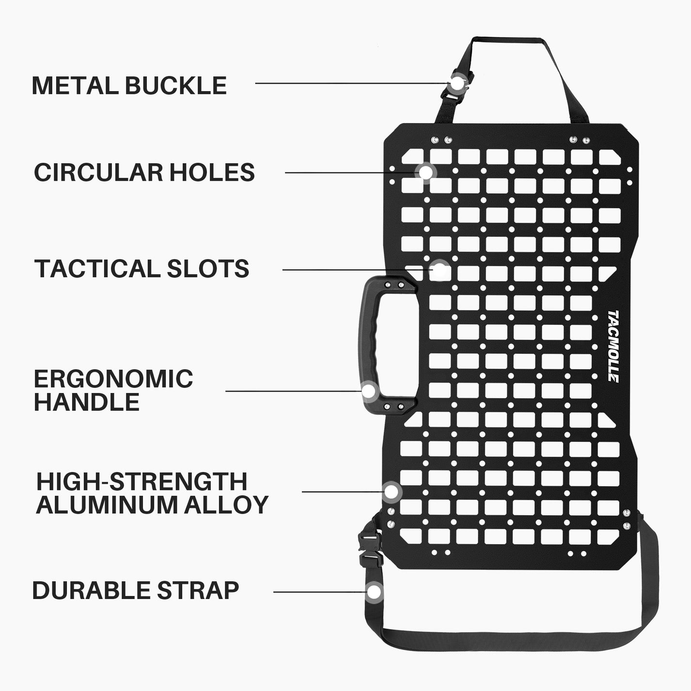 TACMOLLE Portable Tactical MOLLE Panel, Seat Back Organizer for Car
