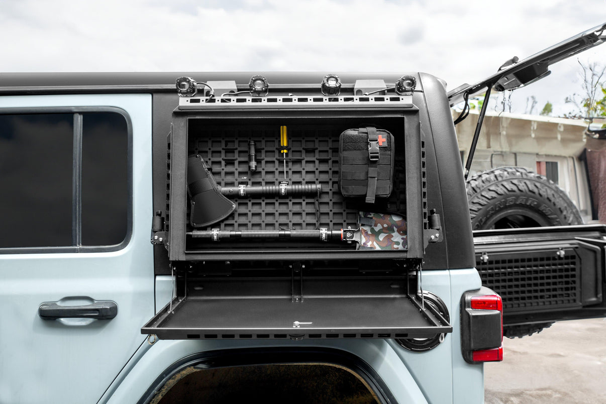 TACMOLLE Rear Side Window Storage Box for Jeep Wrangler JL 2018-2024